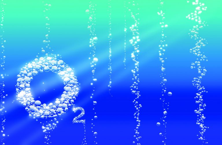 air bubbles in the form of „O2“ in the water | Sve za bazene